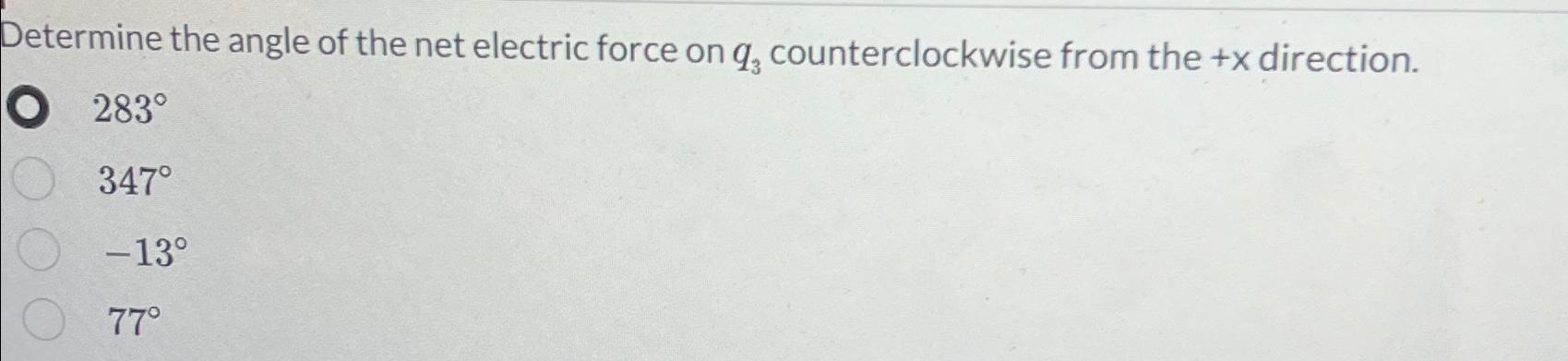 Determine the angle of the net electric force on | Chegg.com