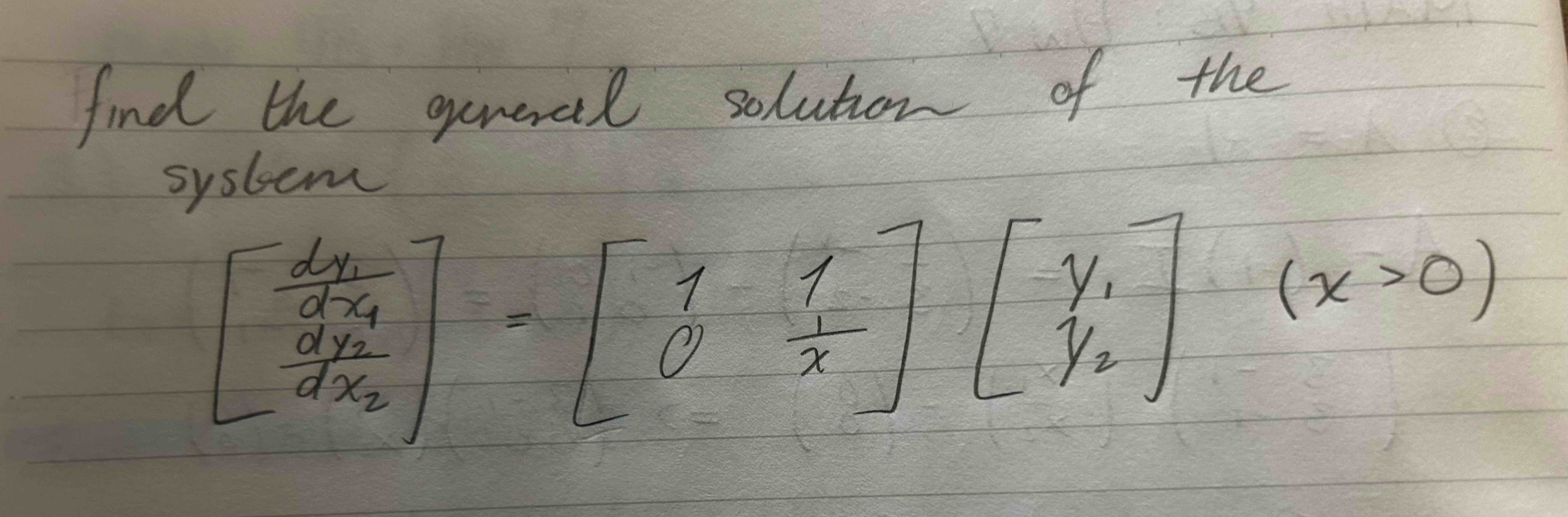 Solved Find the general solution of ﻿the linear ODE system | Chegg.com