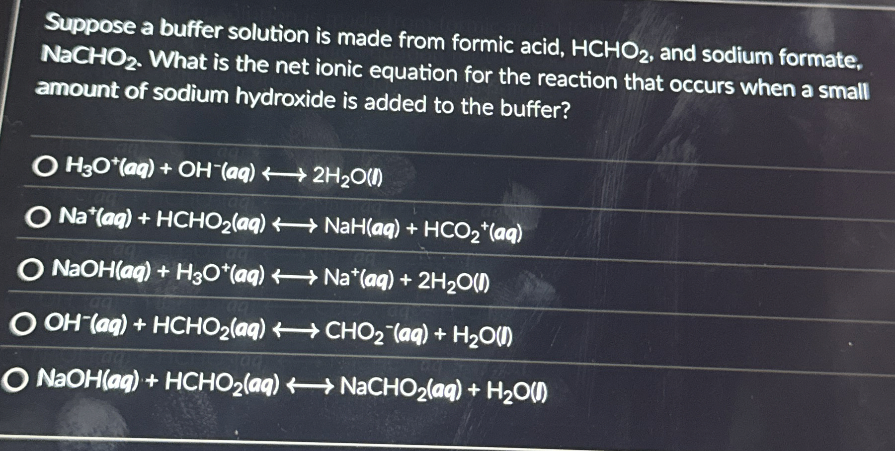 Solved Suppose a buffer solution is made from formic acid, | Chegg.com