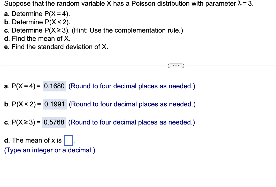 Solved Suppose that the random variable x ﻿has a Poisson | Chegg.com