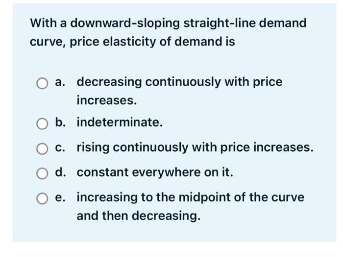 Solved With a downward-sloping straight-line demand curve, | Chegg.com