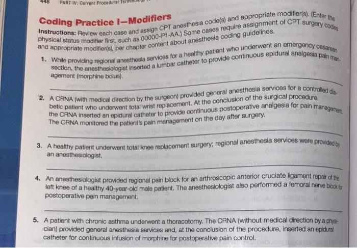 Solved Instructions: Review each case and assign CPT | Chegg.com