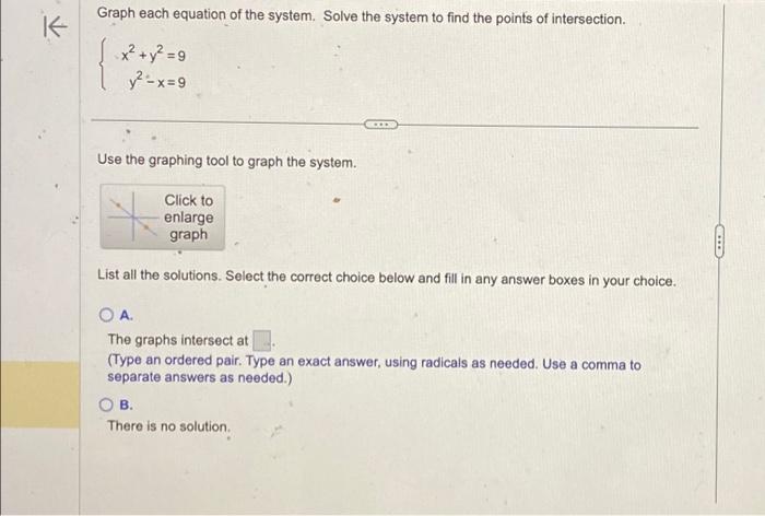 Solved Graph each equation of the system. Solve the system | Chegg.com