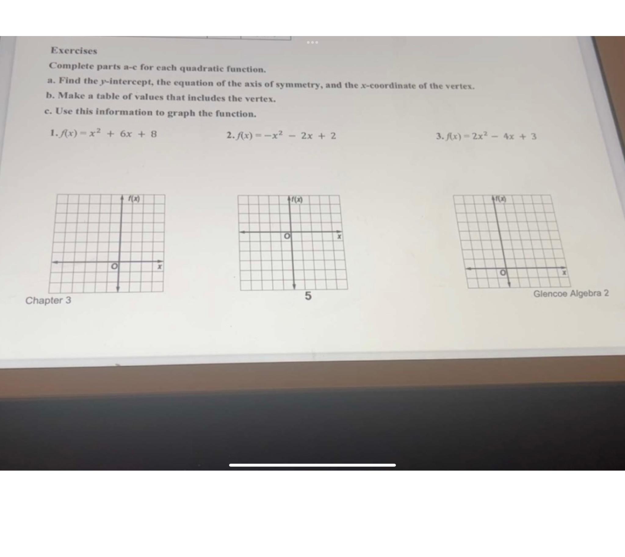 Solved ExercisesComplete parts a-c for each quadratic | Chegg.com