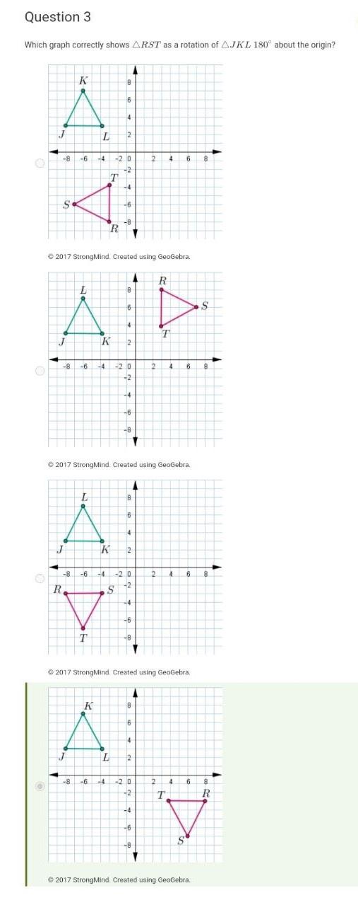 Solved Question Which graph correctly shows ????RST ﻿as a | Chegg.com