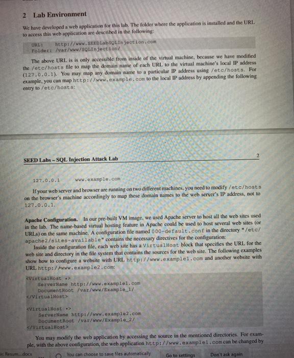 Solved SEED Labs - SQL Injection Attack Lab 3.1 Task 1: Get | Chegg.com