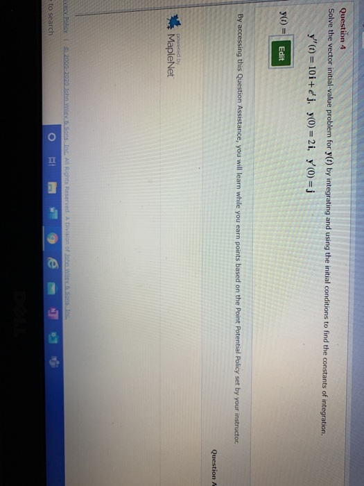 Solved Question 4 Solve the vector initial-value problem for | Chegg.com