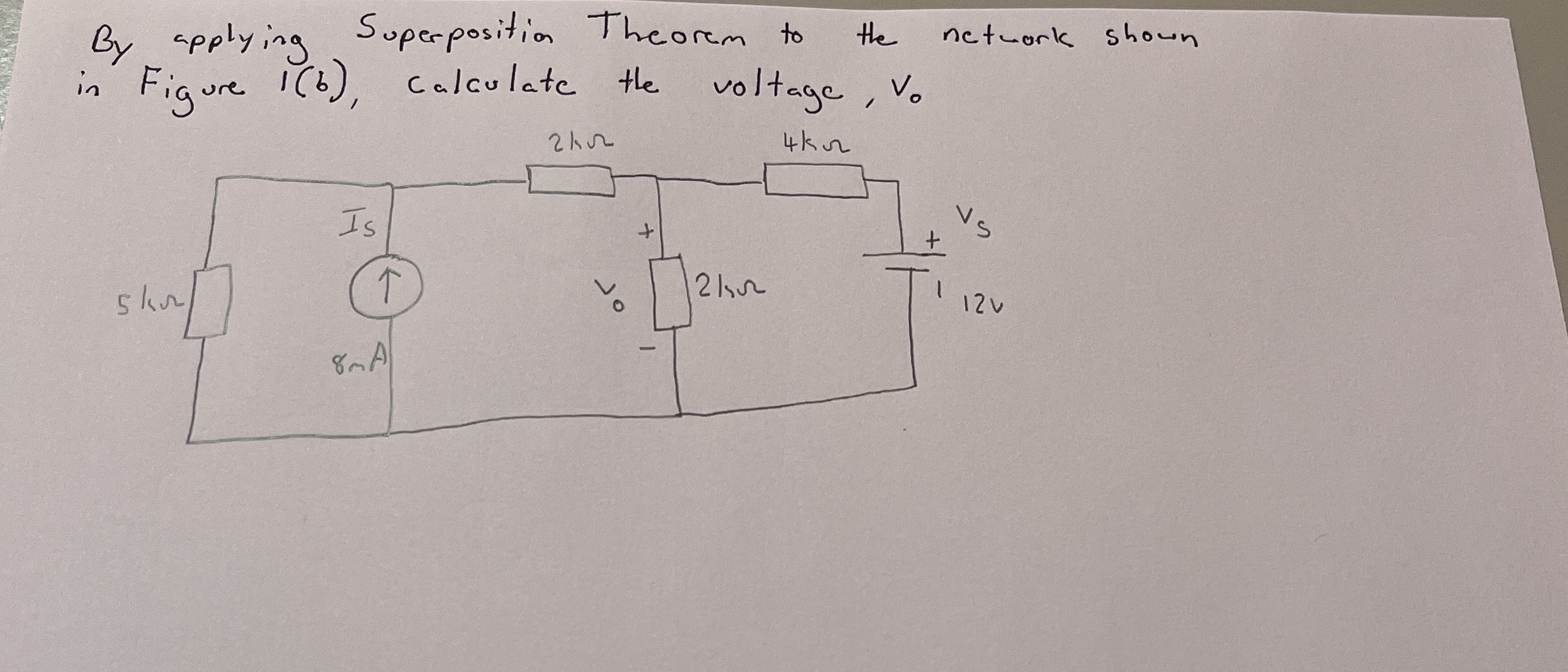 By applying Superposition Theorem to the network | Chegg.com