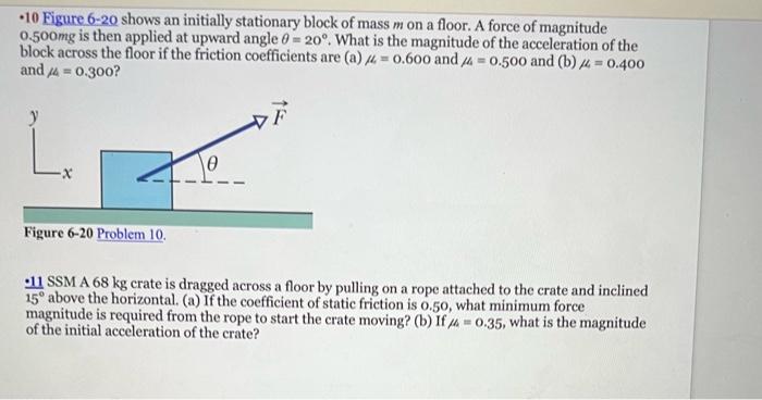 Solved -10 Figure 6-20 shows an initially stationary block | Chegg.com