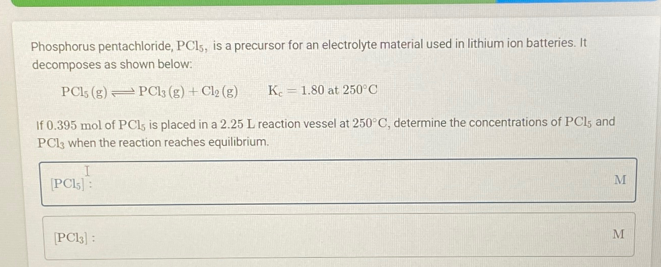 Solved Phosphorus pentachloride, PCl5, ﻿is a precursor for | Chegg.com