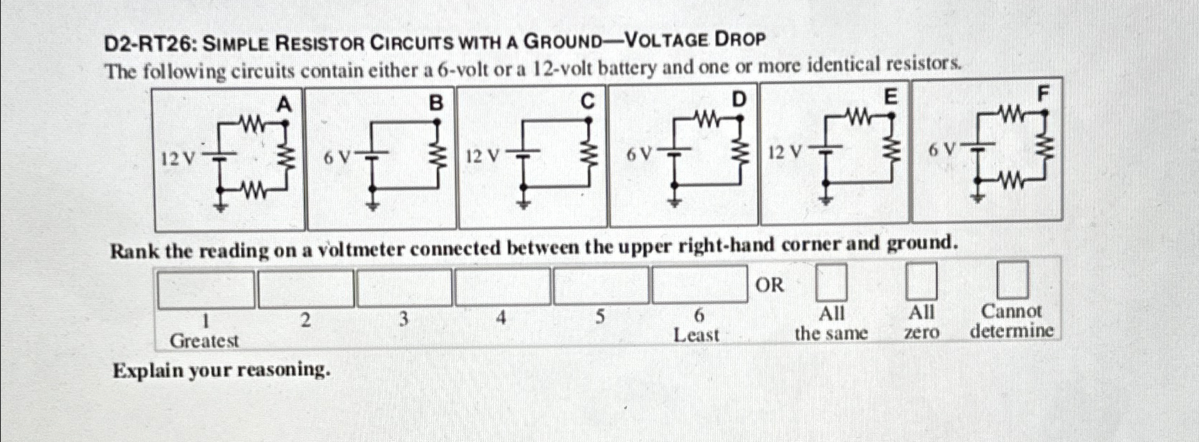 D2-RT26: SIMPLE RESISTOR CIRCUITS WITH A | Chegg.com