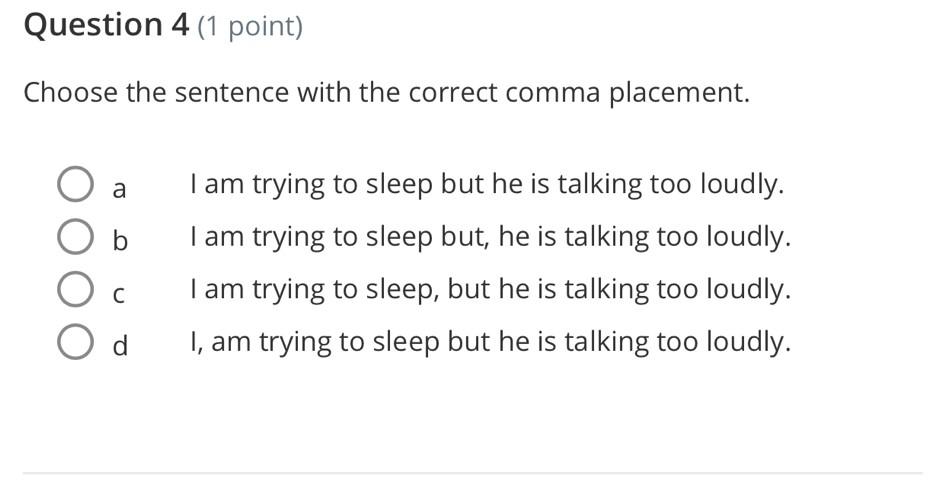 Choose the sentence with the correct comma placement. | Chegg.com