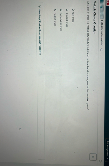 Solved HillExt Asslgnment x8 ﻿of 24 ﻿Concepts | Chegg.com