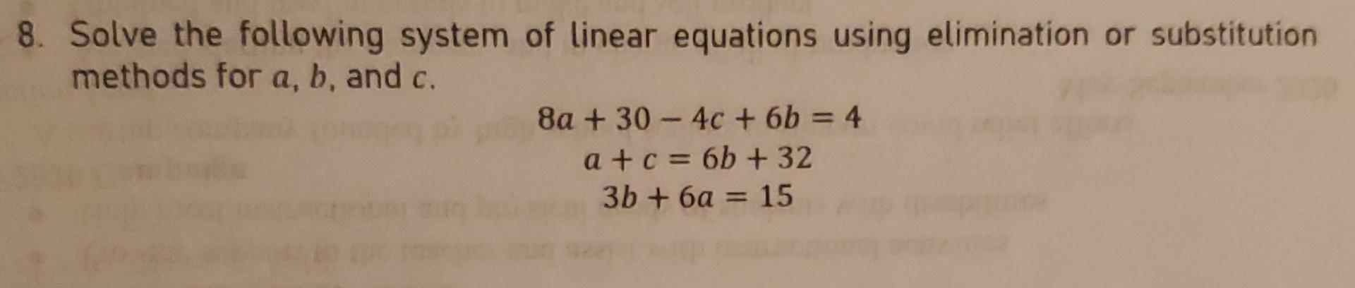 Solved Solve the following system of linear equations using | Chegg.com
