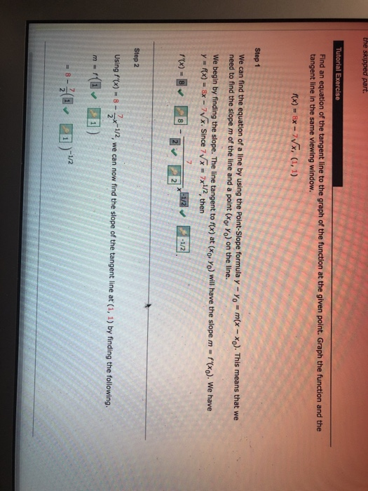 Solved the skipped part. Tutorial Exercise Find an equation | Chegg.com