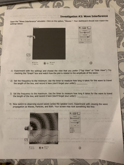 Investigation #2: Wave Interference Open the "Wave | Chegg.com