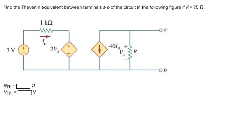 Solved Find the Thevenin equivalent between terminals a-b | Chegg.com