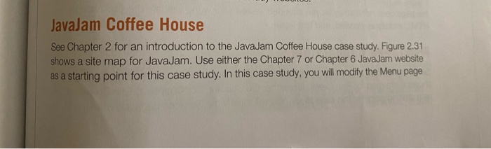 Solved need help with javajam chapter 8 case study in NINTH | Chegg.com