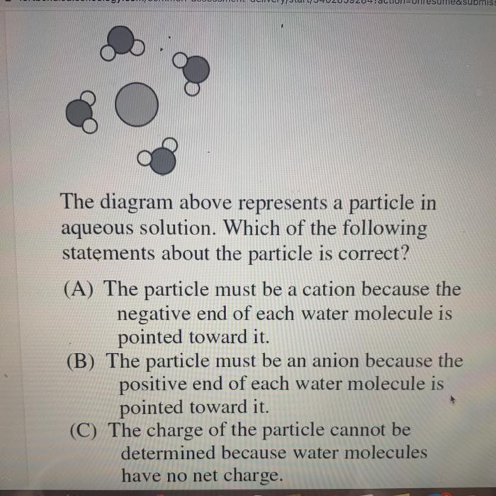 Solved The diagram above represents a particle in aqueous | Chegg.com