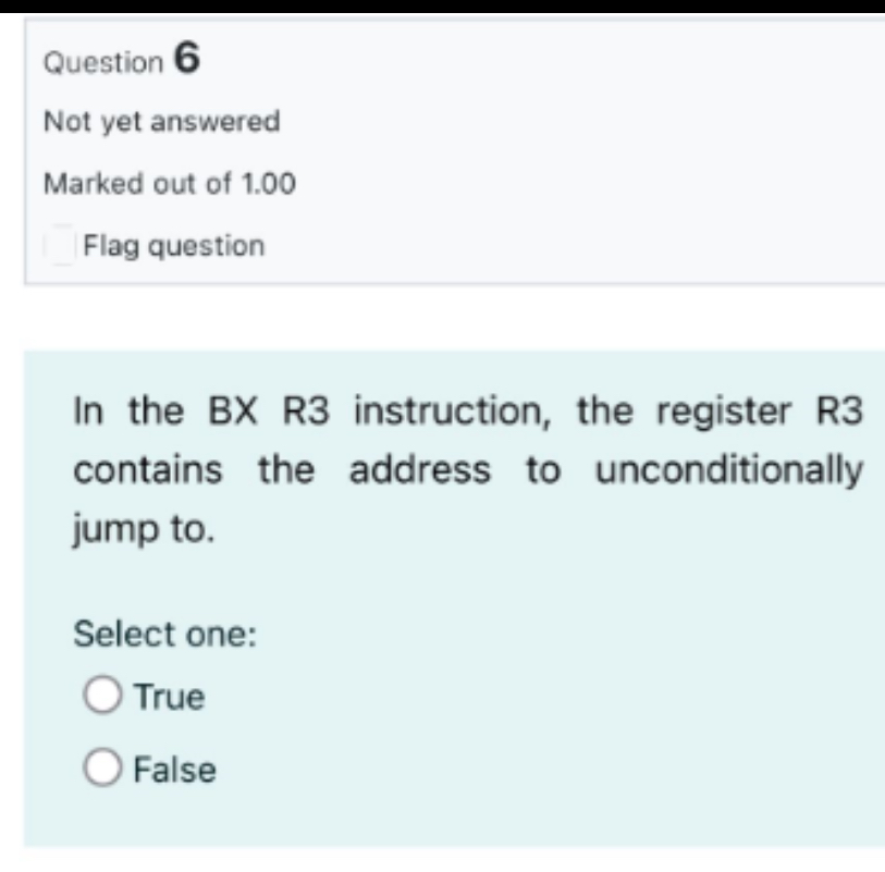 Solved In the BX R3 ﻿instruction, the register R3contains | Chegg.com