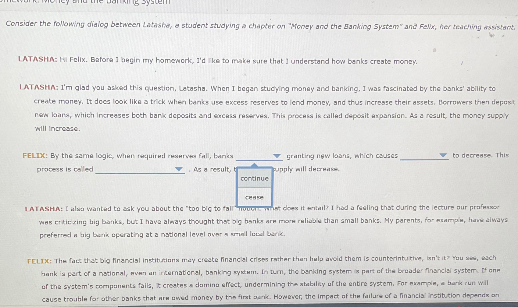 Solved Consider the following dialog between Latasha, a | Chegg.com