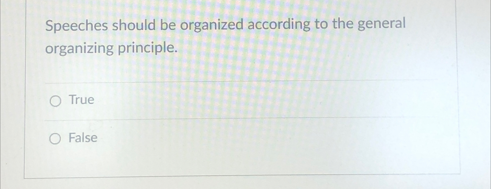 Solved Speeches should be organized according to the general | Chegg.com
