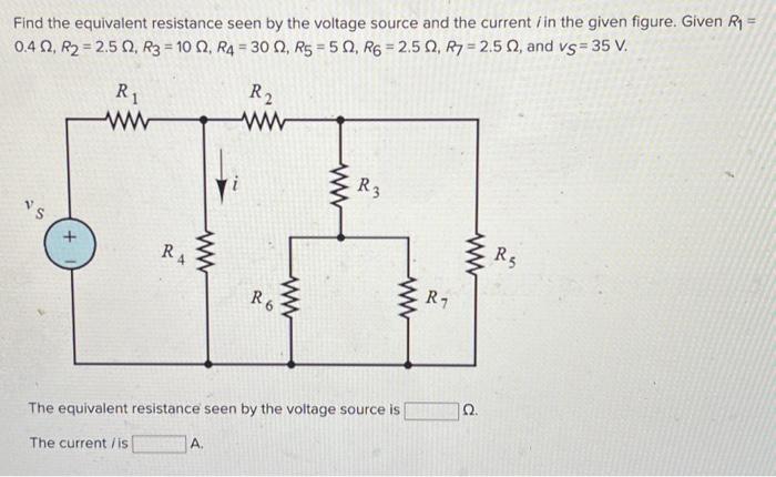 Solved Find the equivalent resistance seen by the voltage | Chegg.com