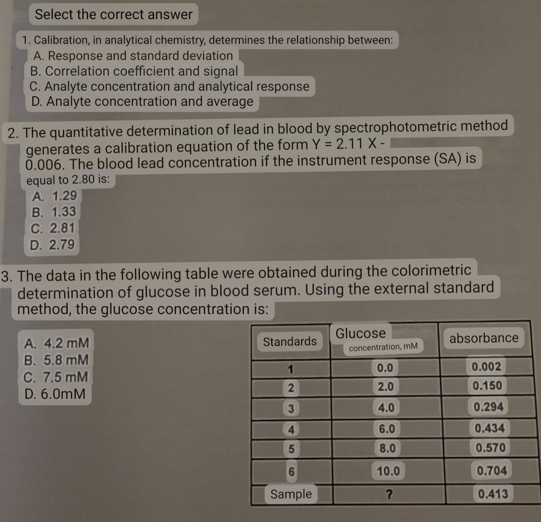 Solved Select the correct answerCalibration, in analytical | Chegg.com