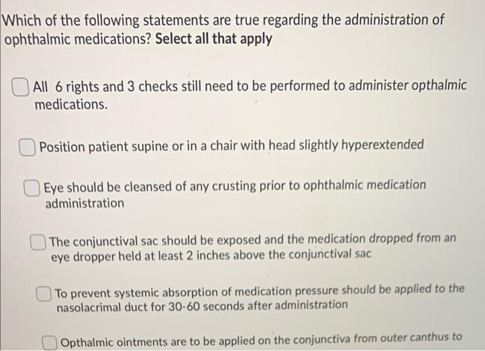 Solved Which of the following statements are true regarding | Chegg.com