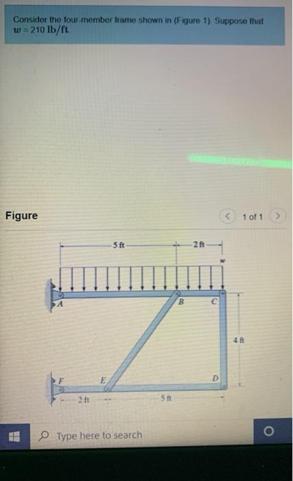 Solved Consider the four member frame shown in (Figure 1). | Chegg.com