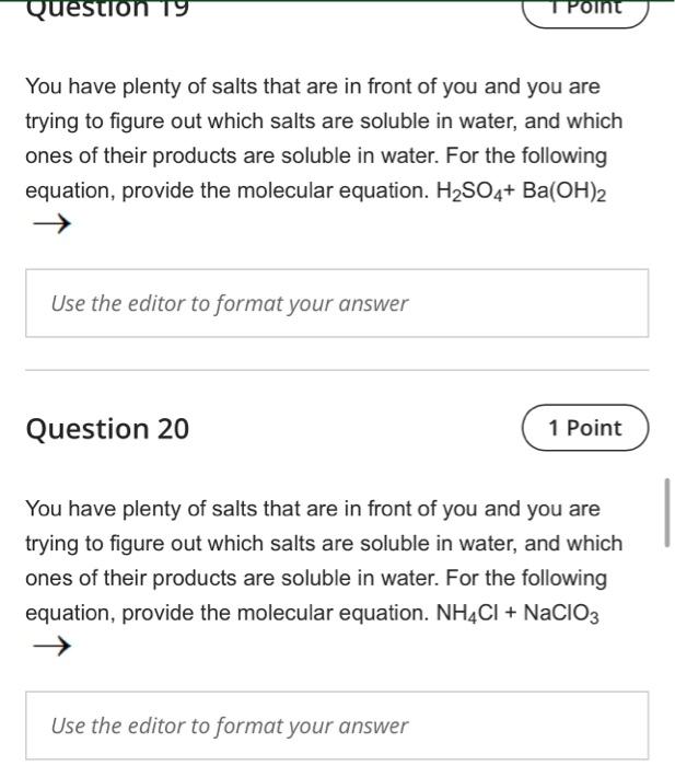 Solved You have plenty of salts that are in front of you and | Chegg.com