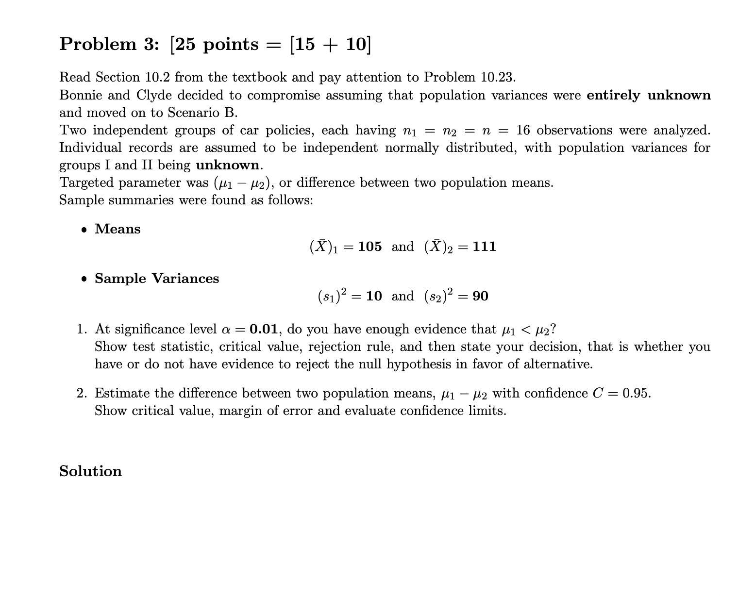 Solved Problem 3: points =[15+10]Read Section 10.2 ﻿from | Chegg.com