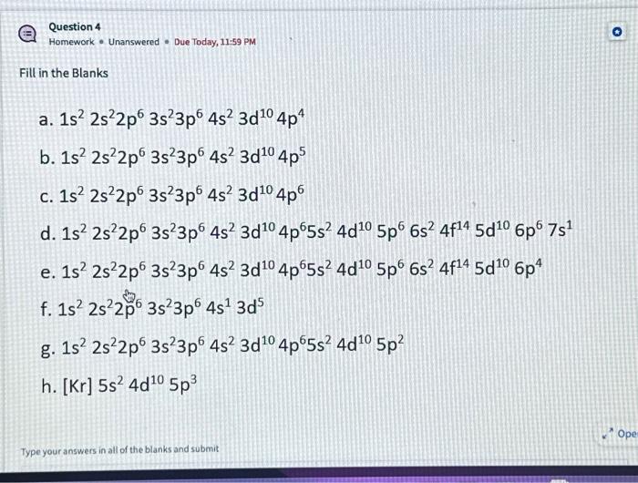 Solved what is the correct element for each letter of the | Chegg.com