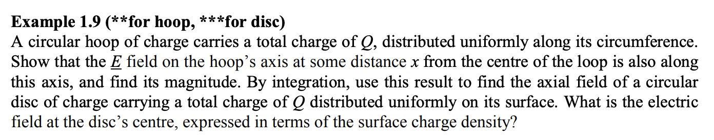 Solved Example 1.9**** ﻿for hoop, ?****** ﻿for disc)A | Chegg.com