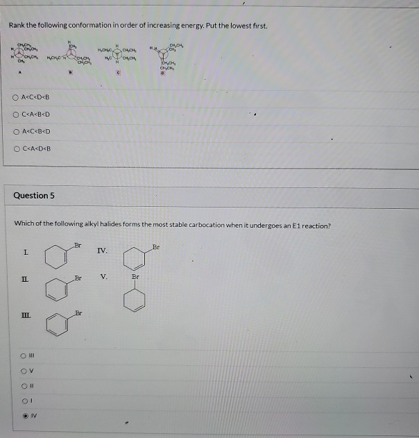Solved Rank the following conformation in order of | Chegg.com