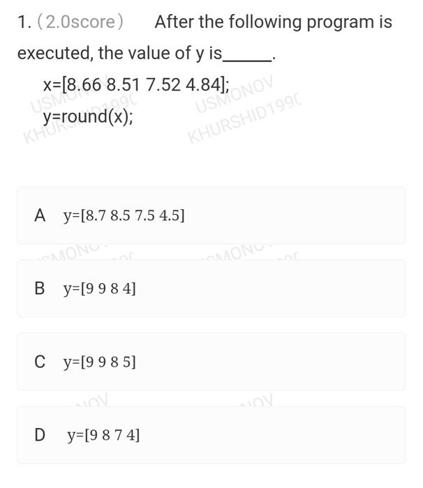 Solved 1. (2.0score) After the following program is | Chegg.com