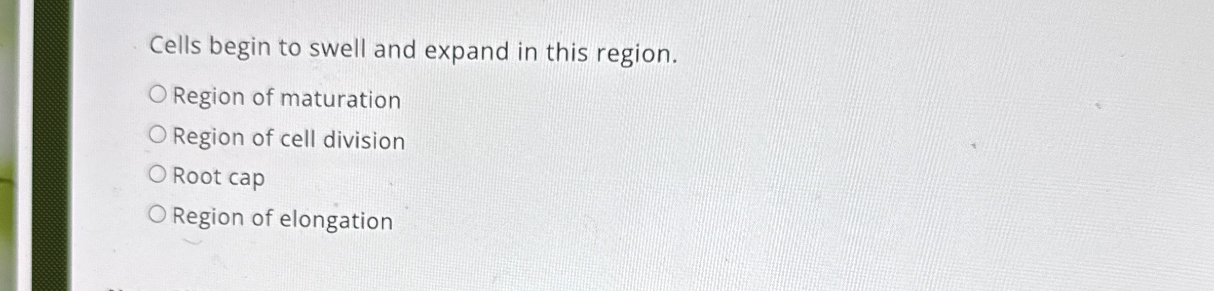 Solved Cells begin to swell and expand in this region.Region | Chegg.com
