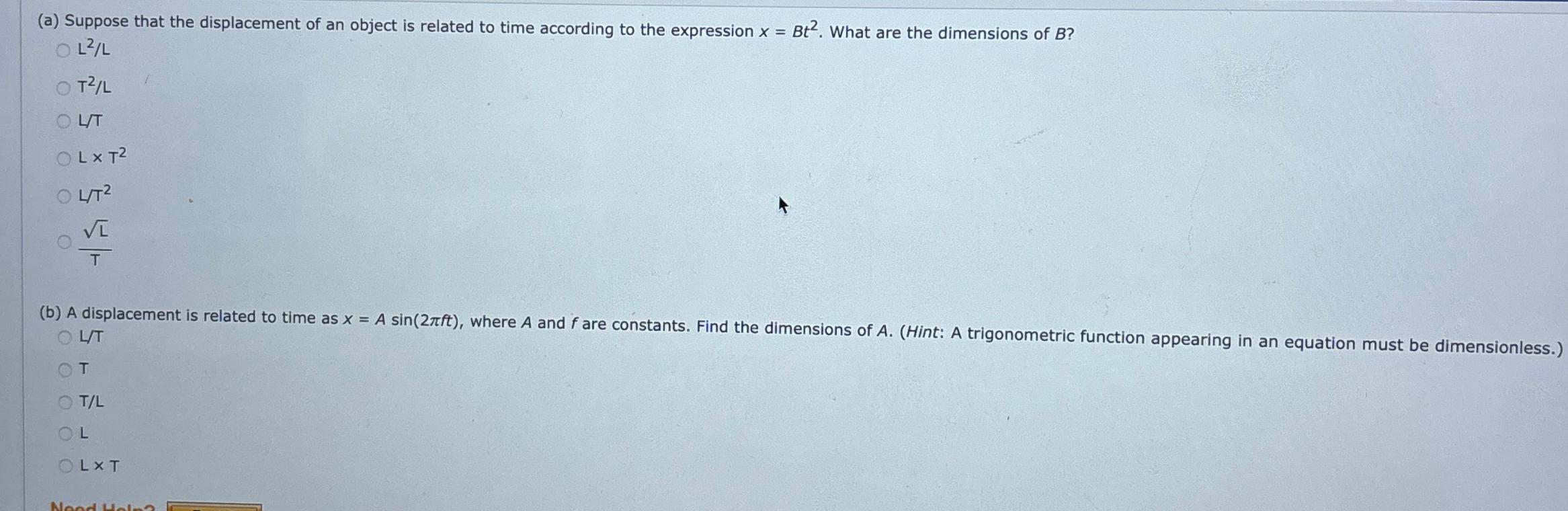 Solved (a) ﻿Suppose that the displacement of an object is | Chegg.com