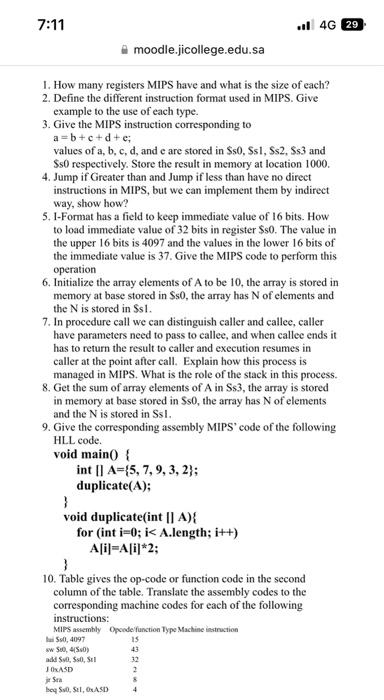 Solved 1. How many registers MIPS have and what is the size | Chegg.com