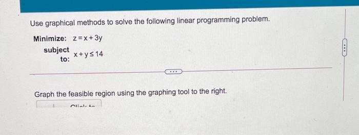 Solved Use graphical methods to solve the following linear | Chegg.com
