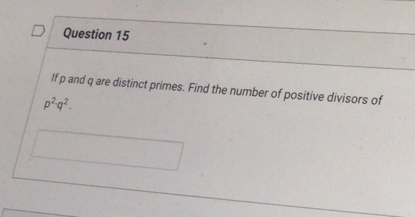 Solved D Question 15 If p and q are distinct primes. Find | Chegg.com