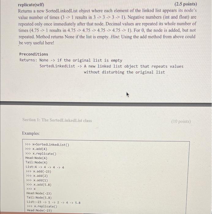 Solved (10 points) The Sorted LinkedList class In our Hands | Chegg.com