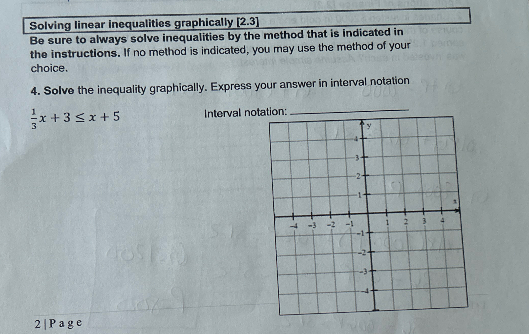 Solved Solving linear inequalities graphically [2.3]Be sure | Chegg.com