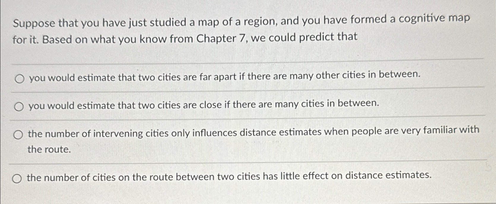 Solved Suppose that you have just studied a map of a region, | Chegg.com