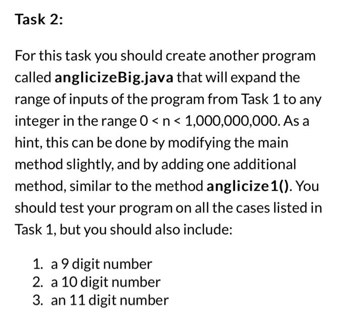 Solved For this task you should create another program | Chegg.com