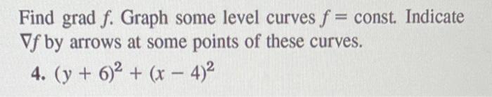 Solved Find grad f. Graph some level curves f = const. | Chegg.com