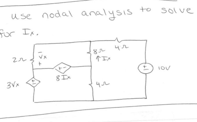 Solved use nodal analysis to solve for Ix. | Chegg.com