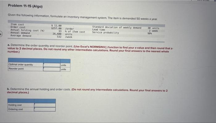 Solved Given the following information, formulate an | Chegg.com