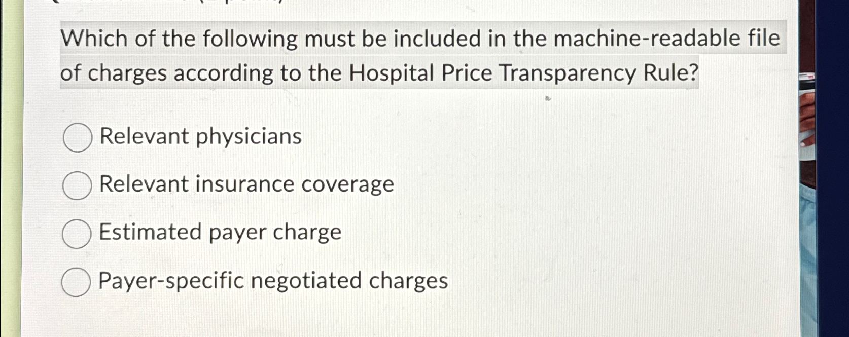 Solved Which of the following must be included in the | Chegg.com
