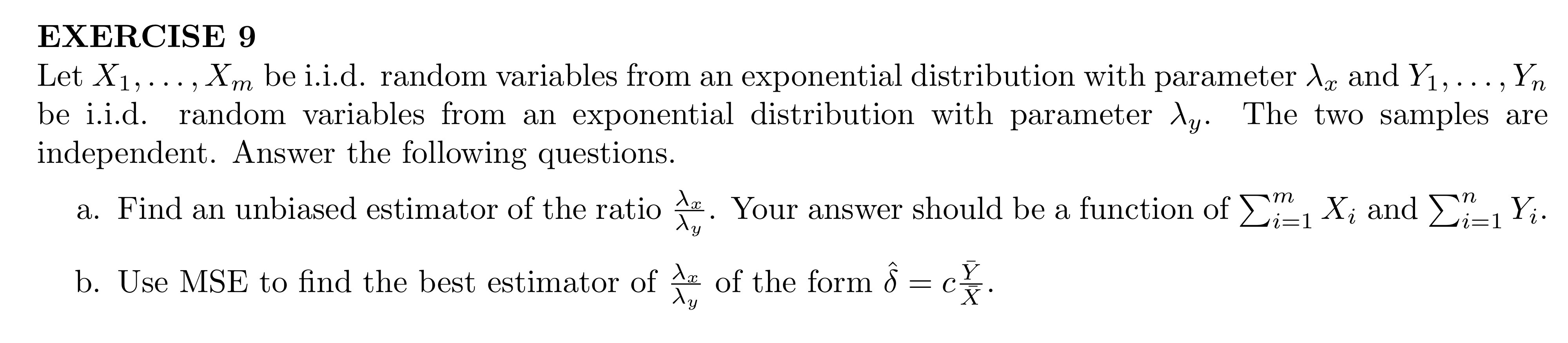 Solved EXERCISE 9Let x1,dots,xm ﻿be i.i.d. ﻿random variables | Chegg.com